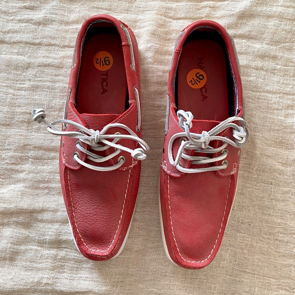 Nautica Red Boat Shoe With White Thread - Gem